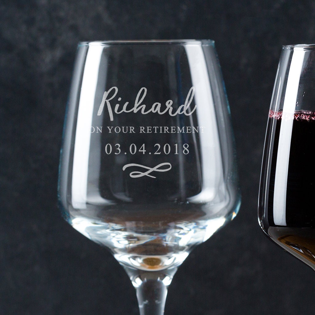Personalised Wine Glass - Personalized Retirement Gift for Woman ...