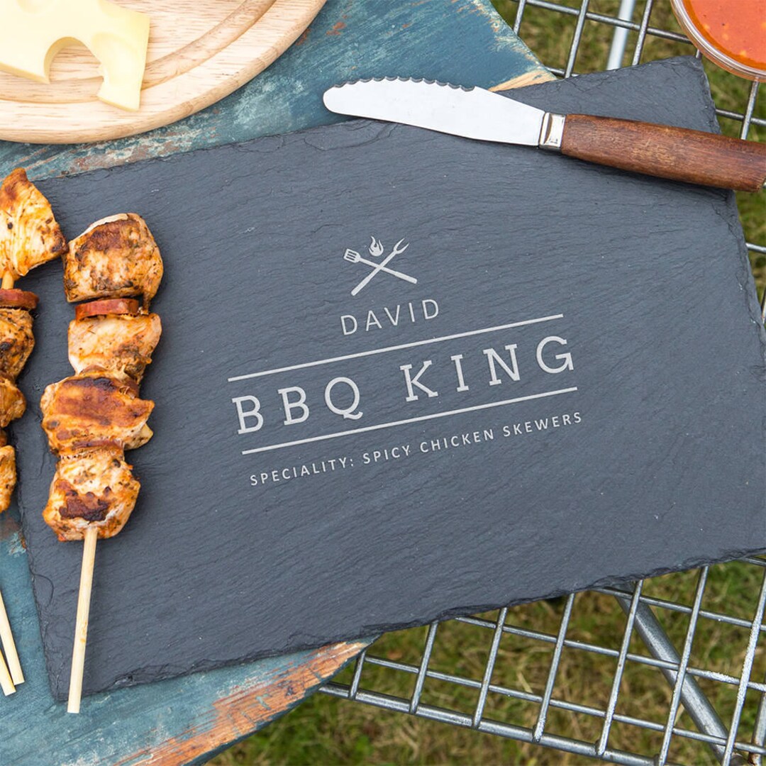 NEW 'BBQ KING' Slate Serving Board Bbq Meat Plate Serving Plate Serving ...