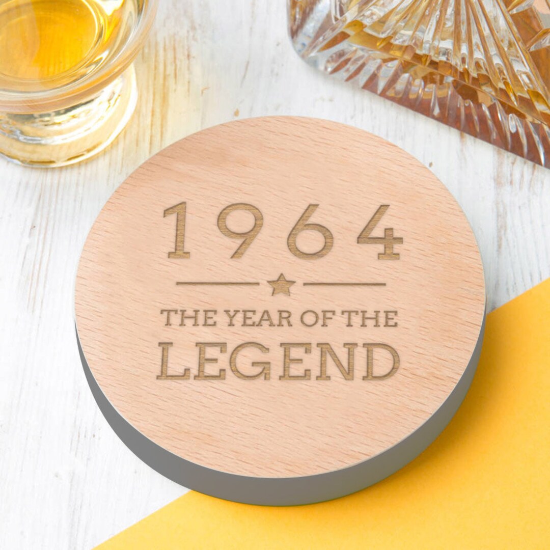 Engraved Highball Glass 1964 Year of the Legend Design 60th Birthday ...