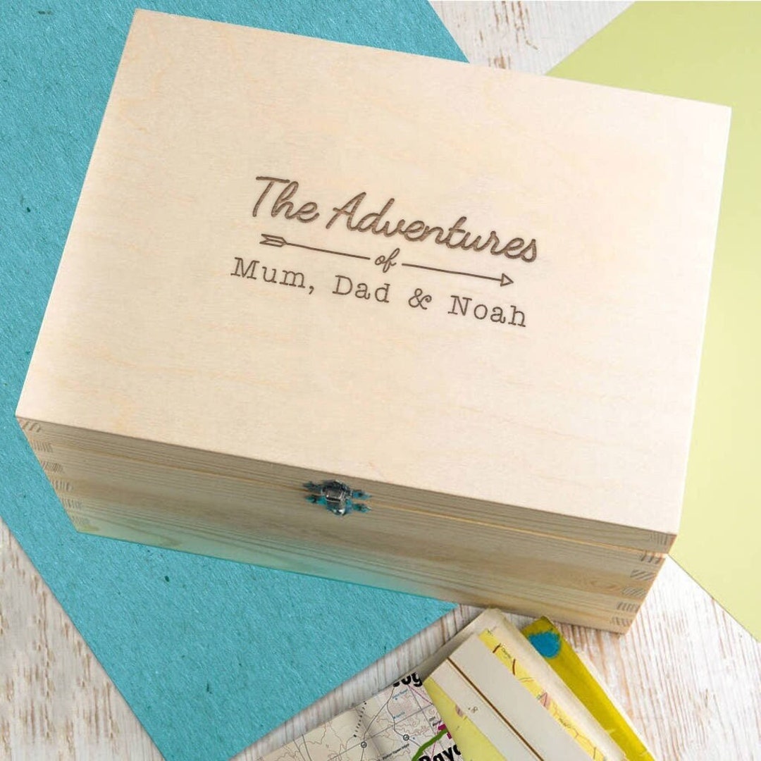 Family Gift, Personalised Wooden Box, 'adventures Of' Keepsake Box ...