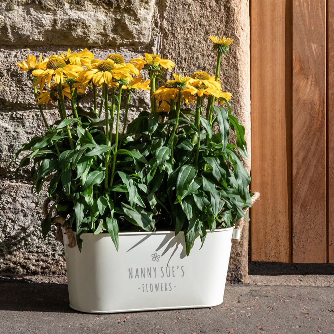 Personalised Metal Planter - Engraved Enamel Planter - Personalized ...