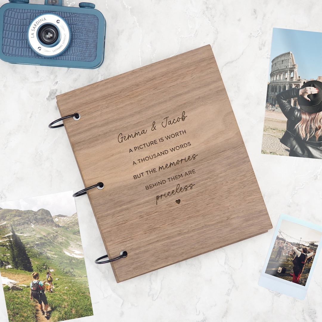Personalised Engraved Couple Memory Book | Wedding Photo Album ...