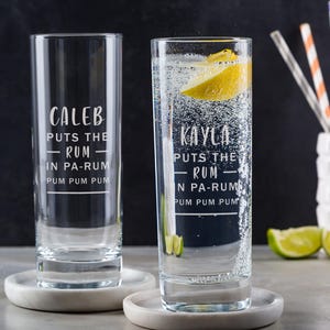 Personalised Christmas Rum Highball Glass | Stocking Filler for Men Him ...