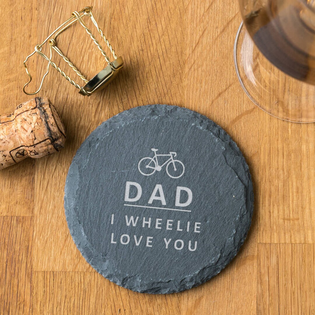 Personalised Cycling Pun Natural Slate Coaster - Cycling Gifts for Dad ...