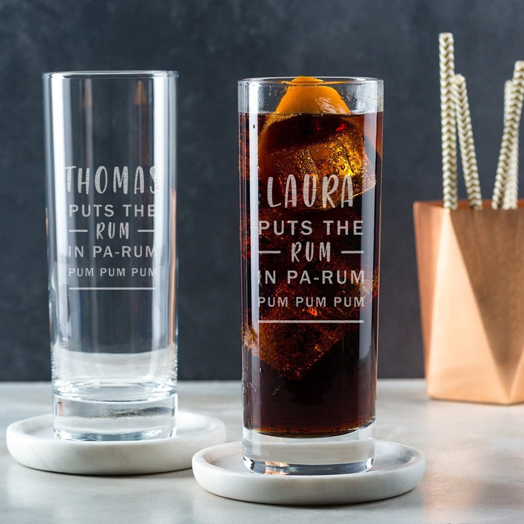 Personalised Christmas Rum Highball Glass for Him - Etsy