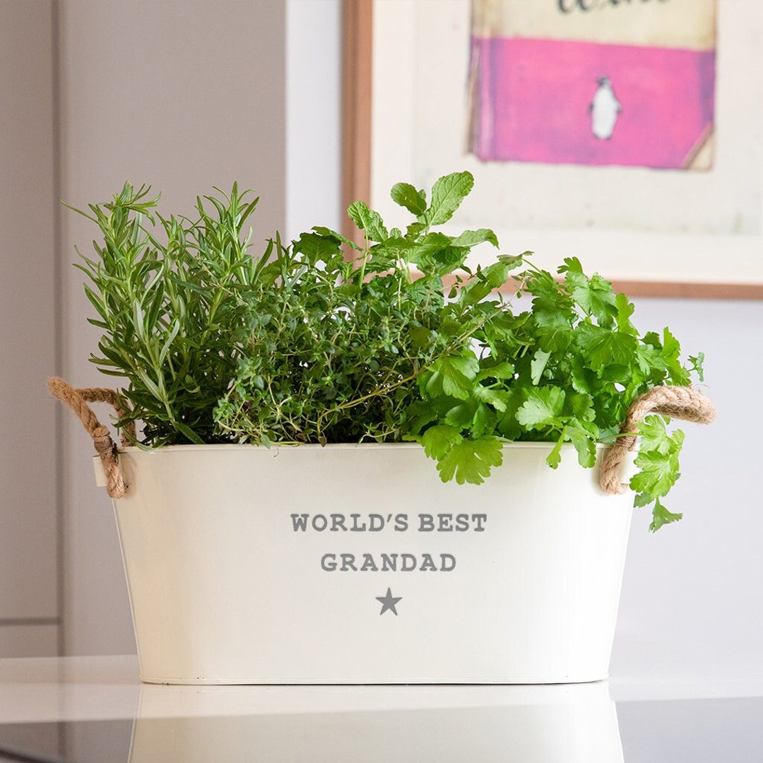 World's Best Grandad Engraved Planter - Birthday Gifts for Grandpa ...