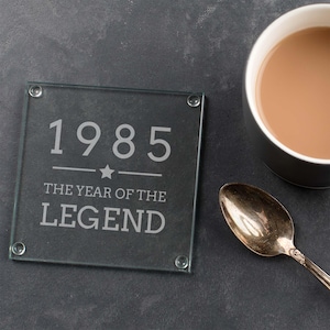 Personalised Engraved 'year of the Legend' Coaster | 30th Milestone ...