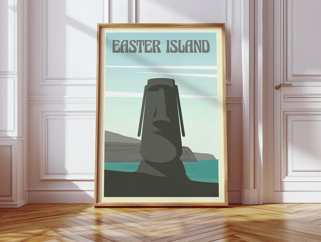 Easter Island Man Face Statue Wall Decor, Ready to Hang, Canvas Print ...
