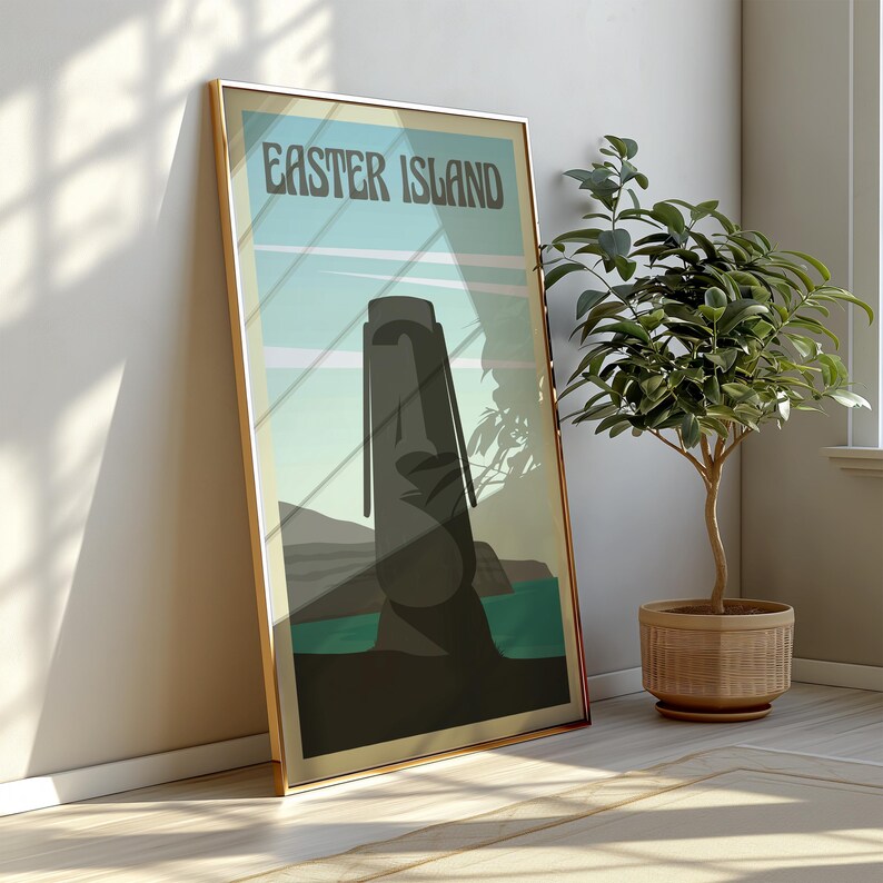 Easter Island Man Face Statue Wall Decor, Ready to Hang, Canvas Print ...