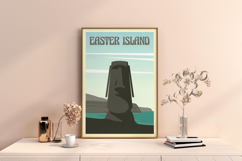 Easter Island Man Face Statue Wall Decor, Ready to Hang, Canvas Print ...