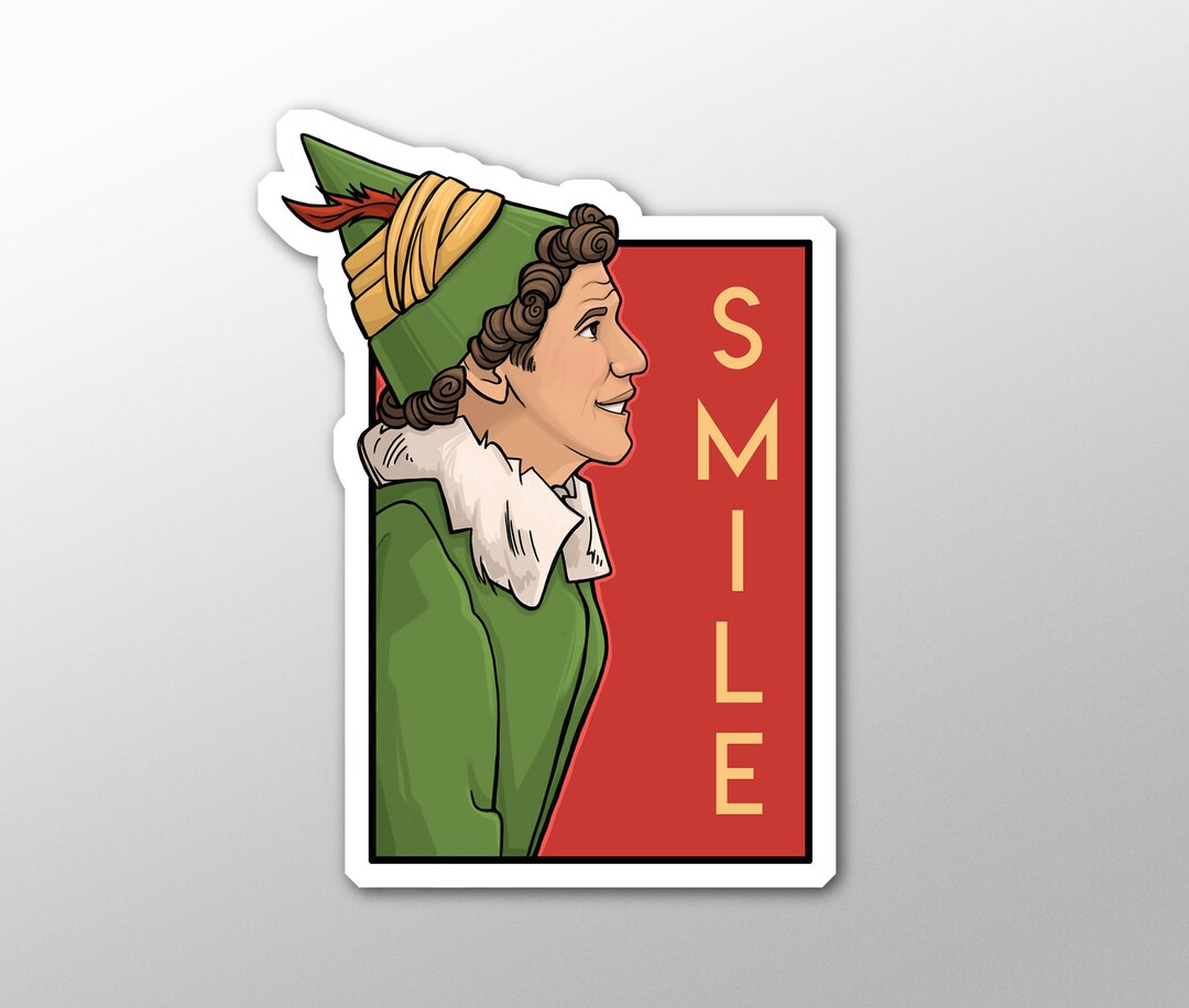 Buddy the Elf Smile Sticker - "smiling's My Favorite" (2.98" X 4") - Etsy