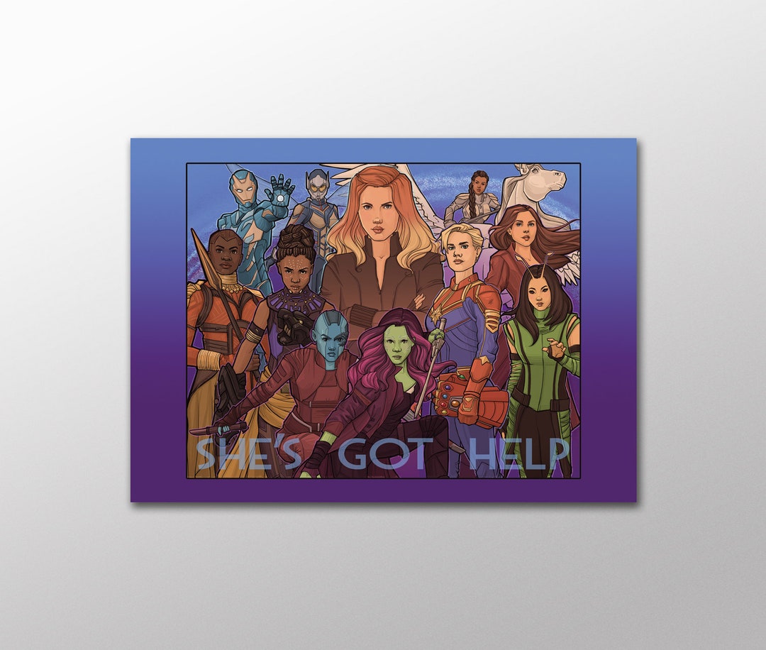 She's Got Help - Postcard - Etsy