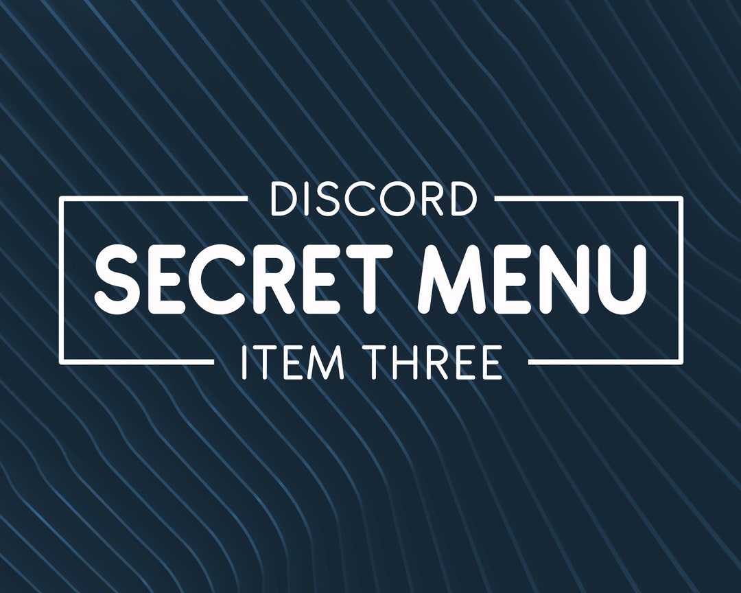 Discord Secret Menu Item Three - Etsy