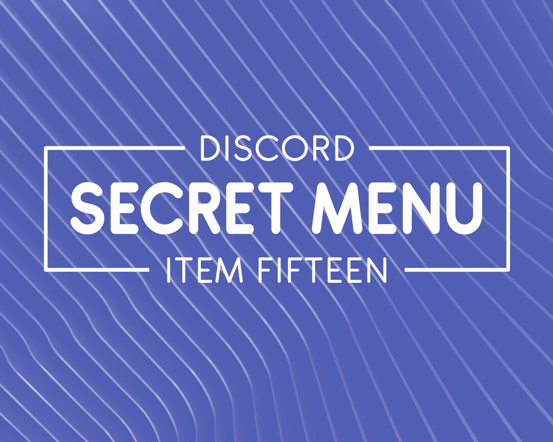 Discord Secret Menu Item Fifteen - Etsy