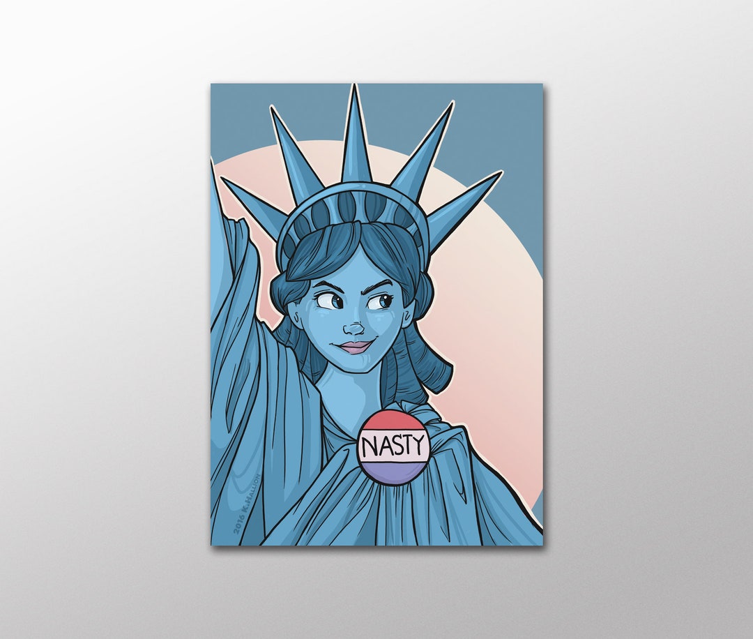 Nasty Lady Liberty Postcard - Etsy