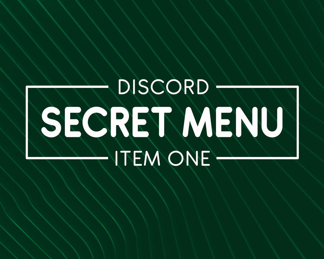 Discord Secret Menu Item One - Etsy