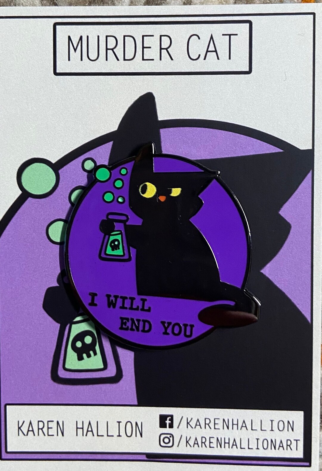 Murder Cat Enamel Pin - Etsy