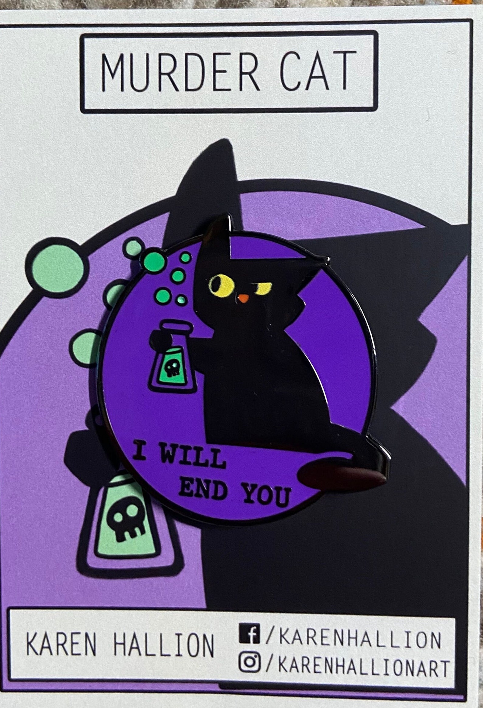 Murder Cat Enamel Pin - Etsy