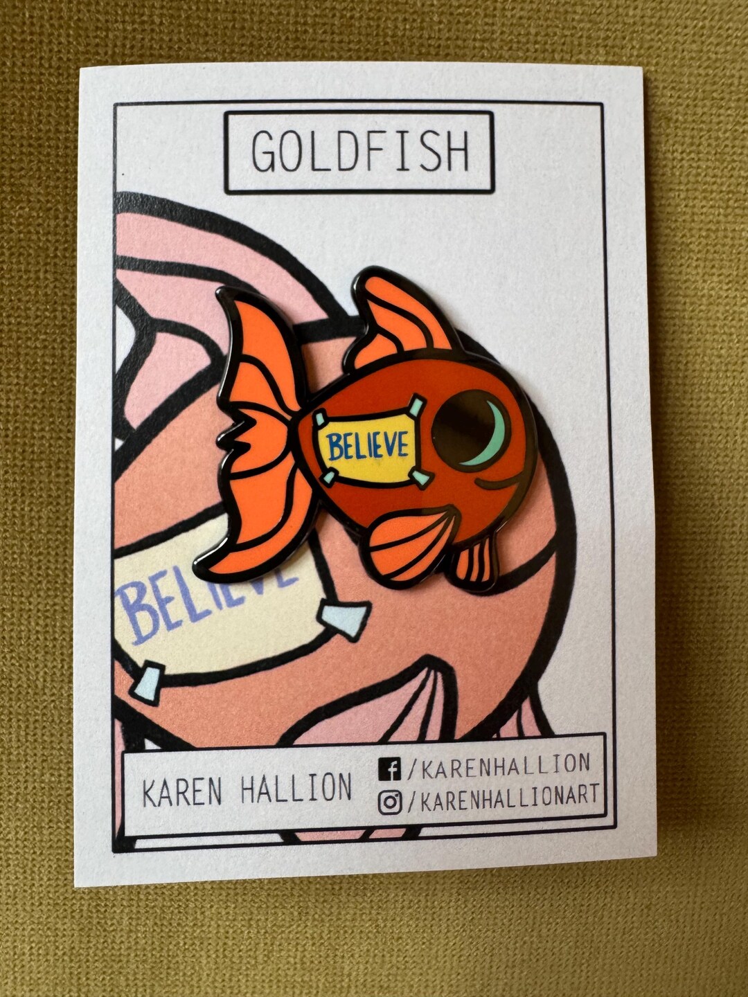 Funny Enamel Pin- Goldfish Pin - Etsy