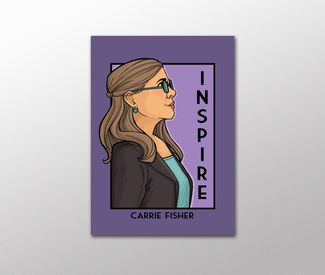 Inspire - Carrie Fisher - She Series Postcard - Etsy