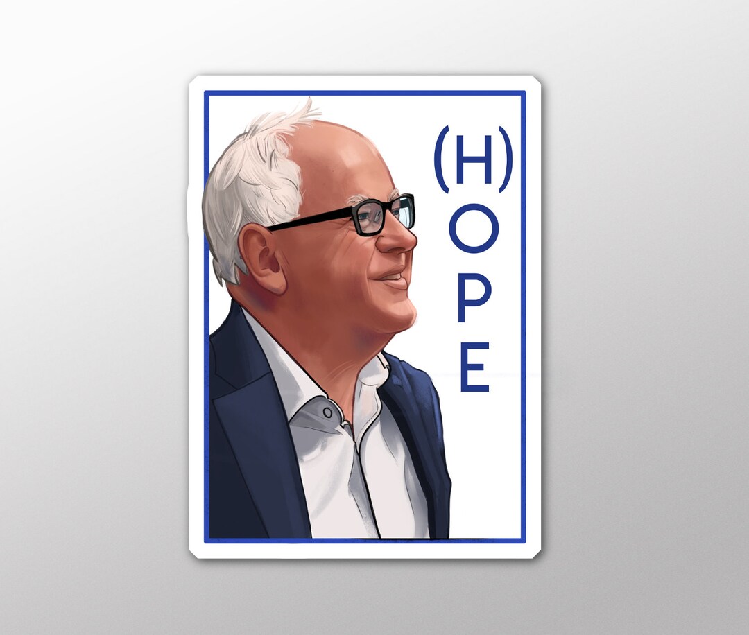 Political Sticker (h)ope - Tim Walz - He Series Sticker - Etsy