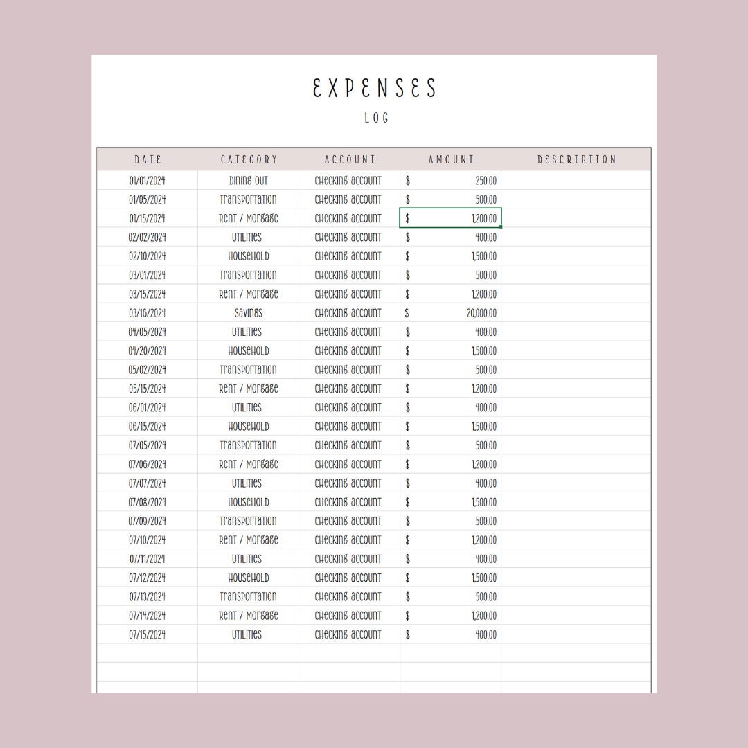 Income and Expense Tracker - Etsy