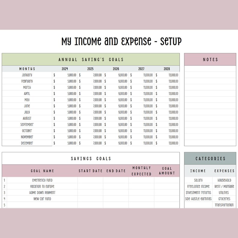 Income and Expense Tracker - Etsy