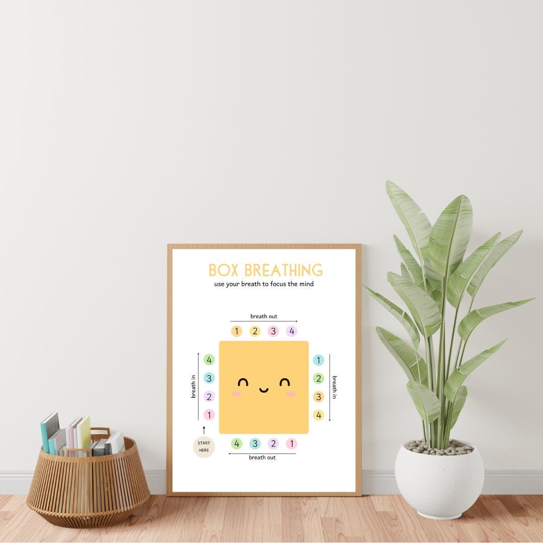 Box Breathing Poster, Emotions Regulation, Calm Corner, Coping ...