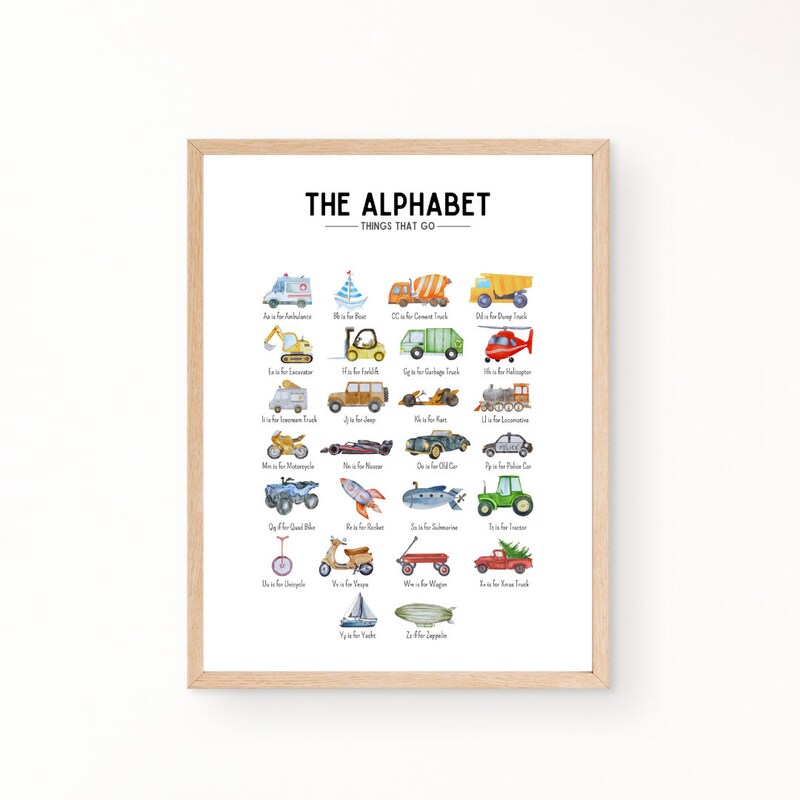 Truck Alphabet Poster - Etsy