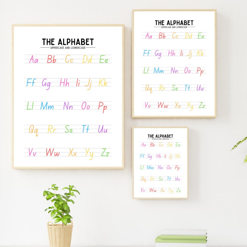 Rainbow Alphabet Uppercase & Lowercase, Educational Poster, Nursery ...