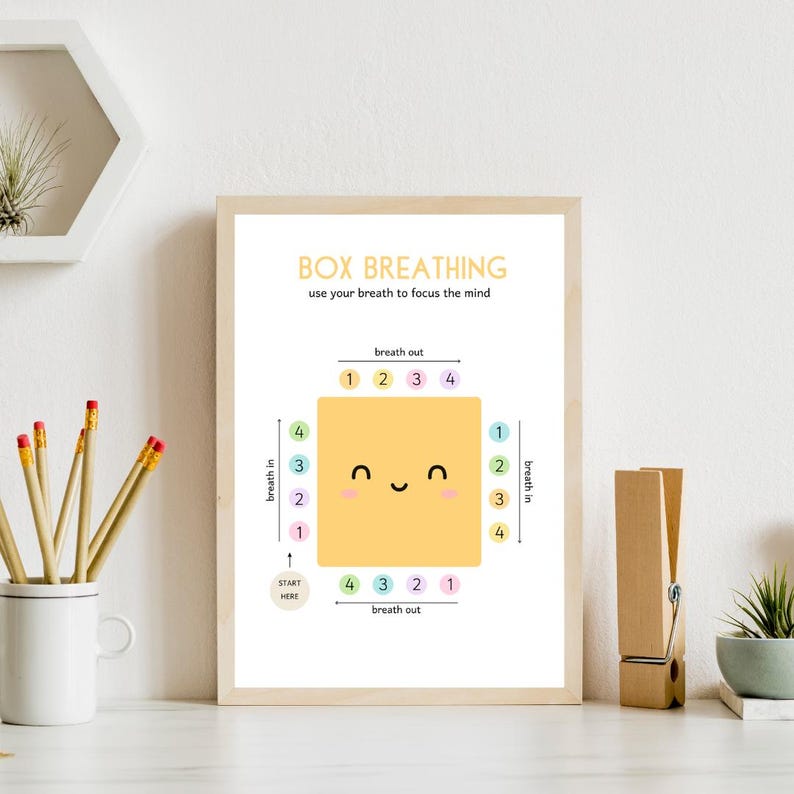 Box Breathing Poster, Emotions Regulation, Calm Corner, Coping ...
