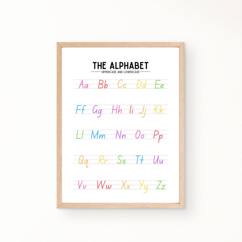 Rainbow Alphabet Uppercase & Lowercase, Educational Poster, Nursery ...