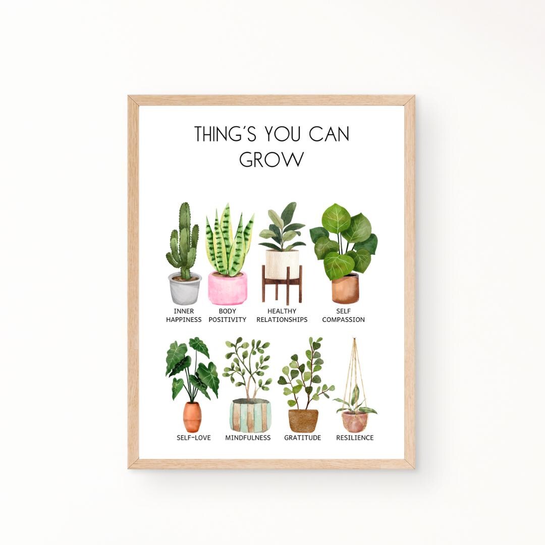 Things You Can Grow Poster, Self Worth Poster, Growth Mindset Poster ...