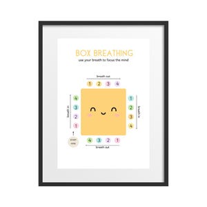Box Breathing Poster, Emotions Regulation, Calm Corner, Coping ...