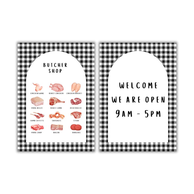 Kids Butcher Shop Food Menu Pretend Play, Restaurant Role Play ...