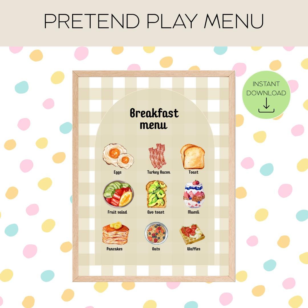 Pretend Play, Kids Menus, Role Play, Dramatic Play, Playroom Prints ...