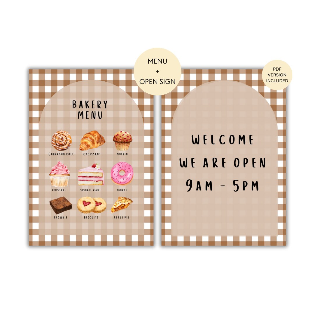 Kids Bakery Food Menu Pretend Play, Restaurant Role Play, Printable ...