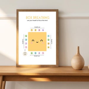 Box Breathing Poster, Emotions Regulation, Calm Corner, Coping ...