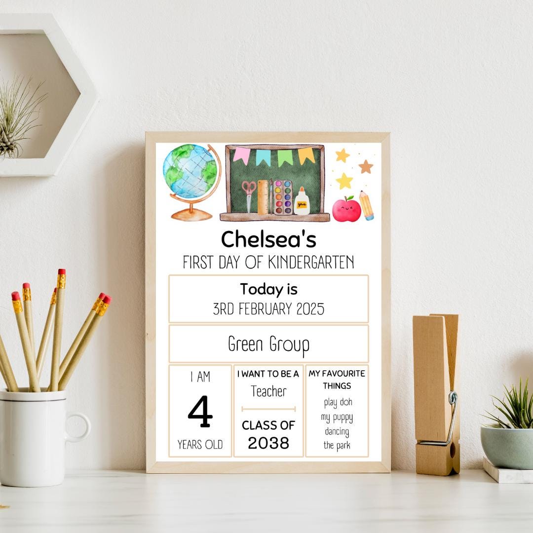 Editable First Day of Kindergarten Sign, Back to School Sign, Last Day ...