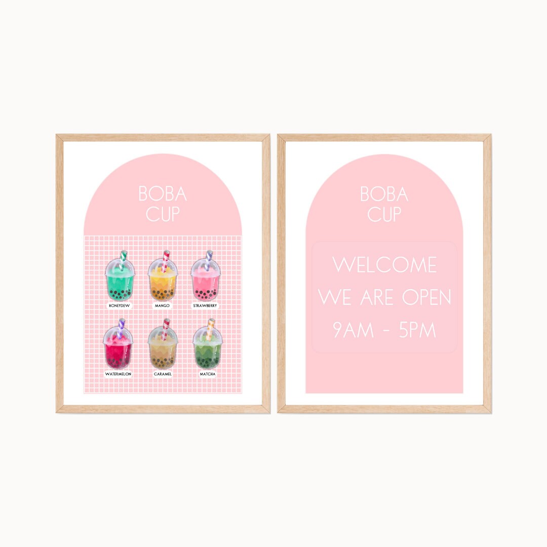 Kids Boba Drink Menu, Educational Prints, Playroom Print, Dramatic Play ...