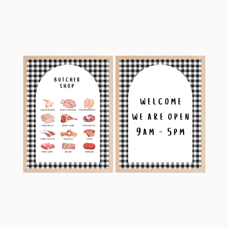 Kids Butcher Shop Food Menu Pretend Play, Restaurant Role Play ...