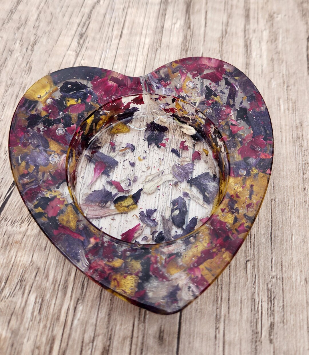 Dried Flower Memorial Memory Keepsake Heart Tea Light Votive Candle ...