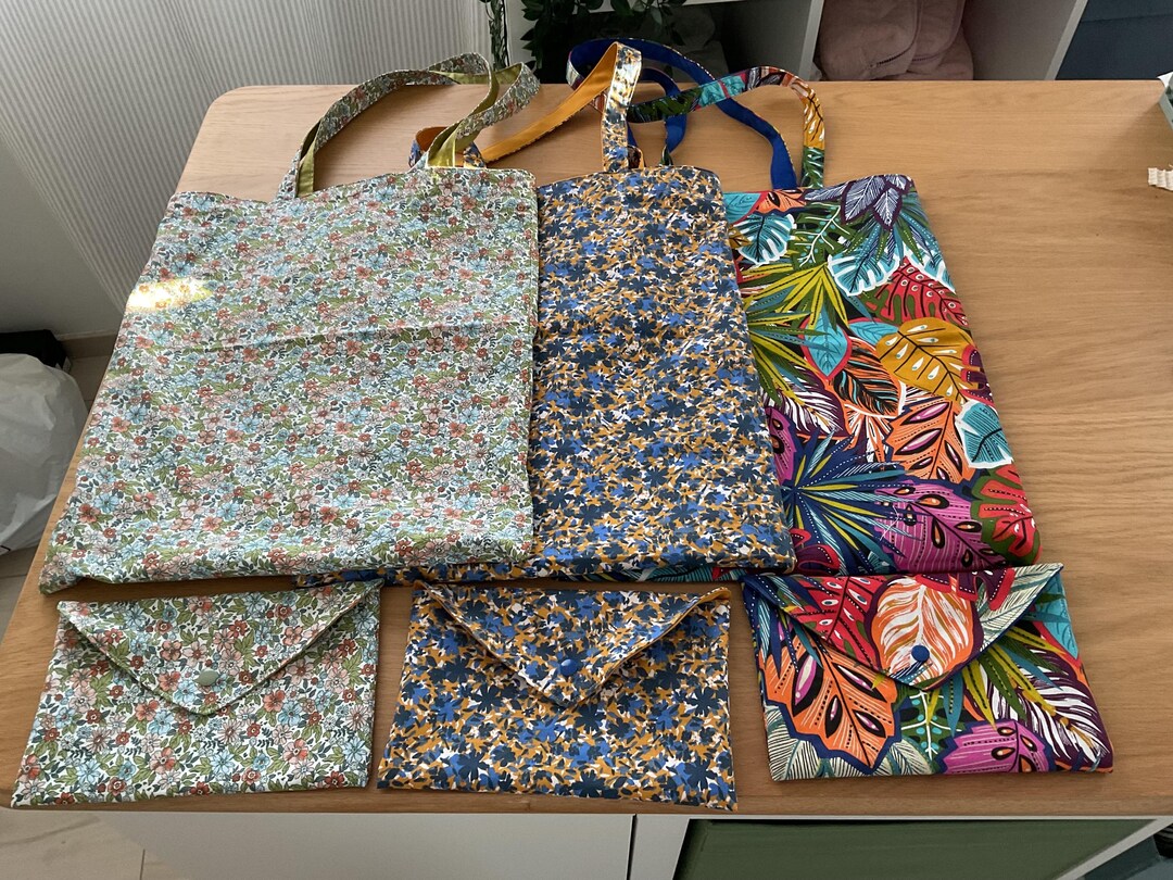 Reversible Tote Bag + Matching Pouch - Etsy