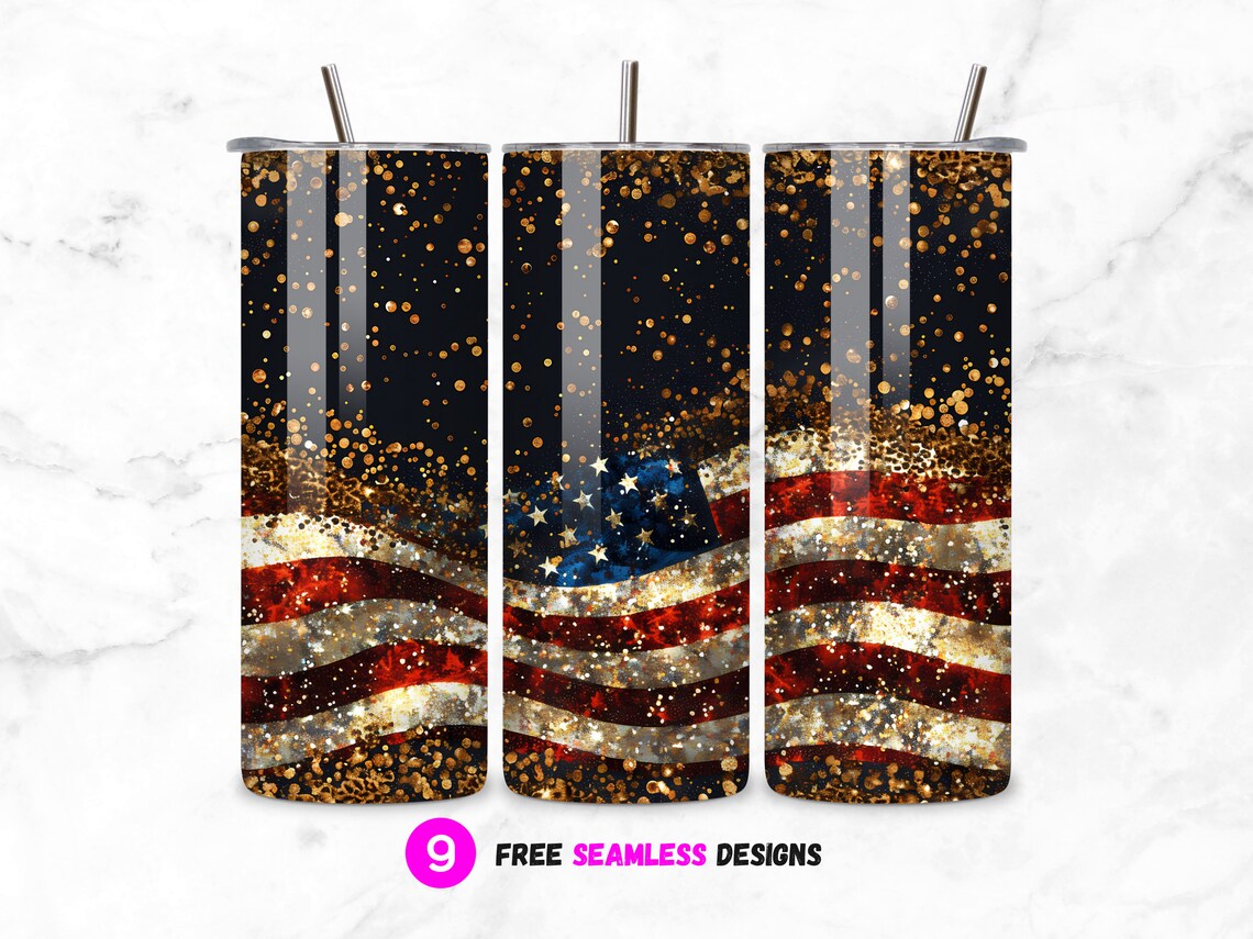 Patriotic Glitter July 4th PNG, Seamless Digital Download, American ...