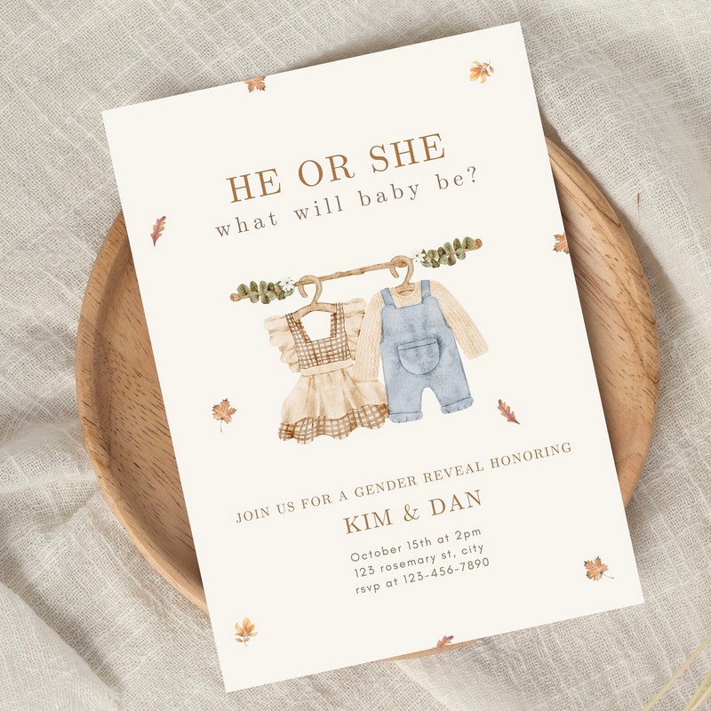 Fall Gender Reveal - Etsy