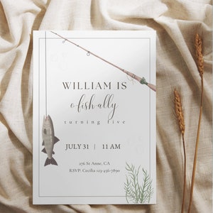 O-fish-ally Birthday Invite - Fishing Birthday Theme - Digital ...