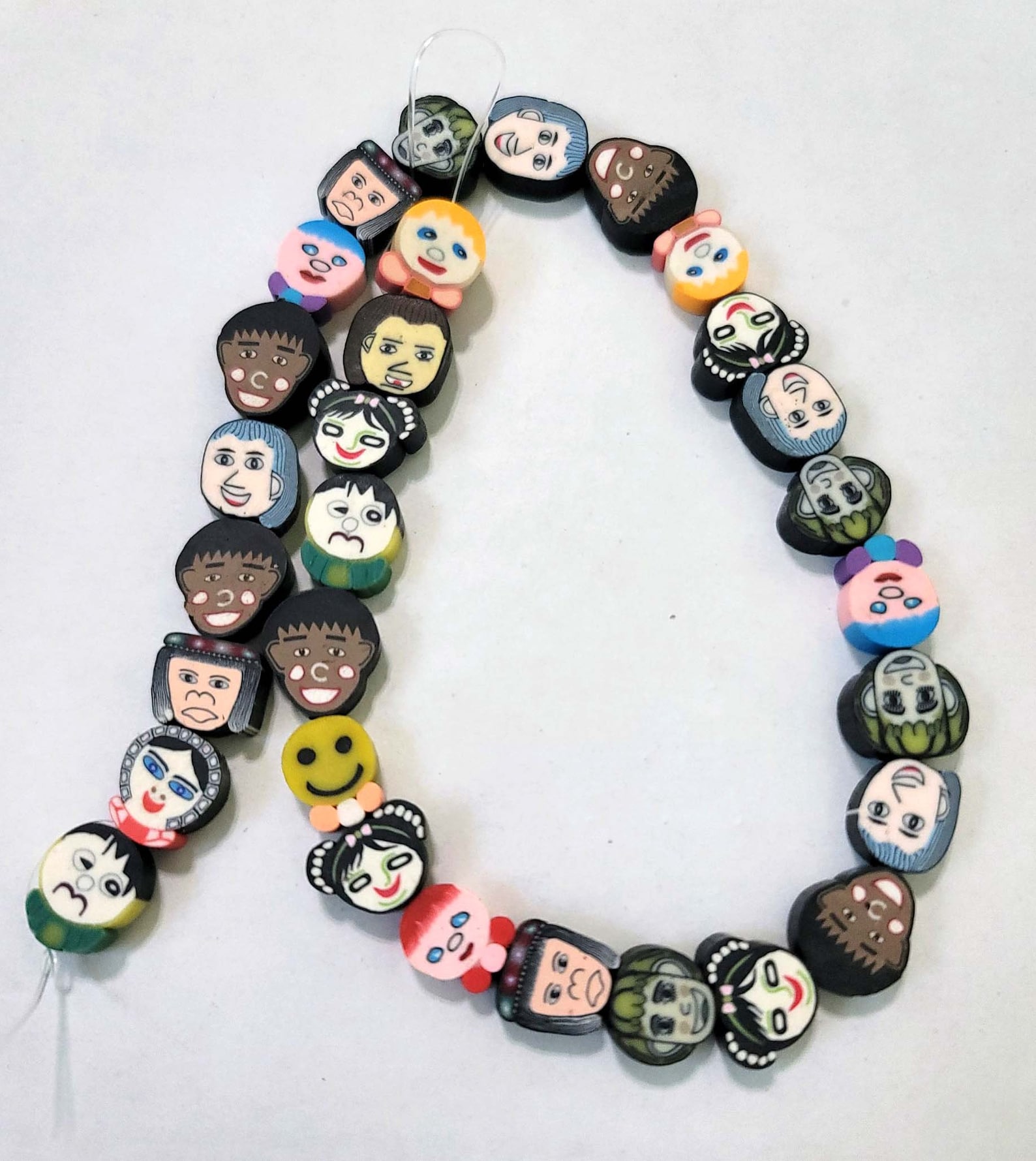 FACES of the World Polymer Clay Fimo Beads Top drilled | Etsy