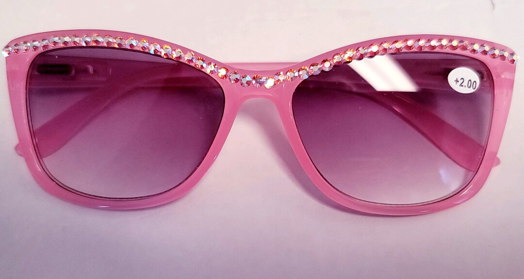Cotton Candy Pink Crystal Sun Readers With Spring Hinges - Etsy