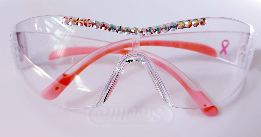 SALE !!!! Pink Crystal Safety Glasses Clear Anti- Fog Made With Fine ...