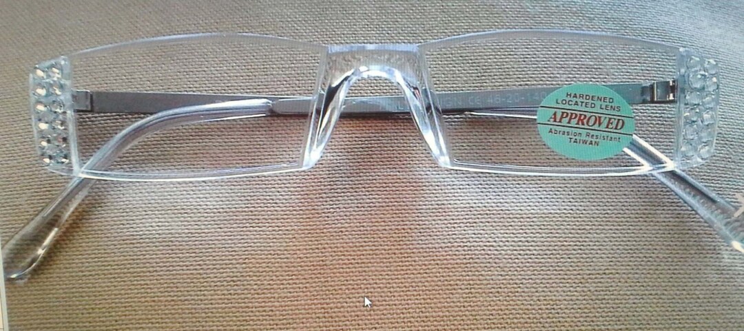 Clear Crystal Reading GLASSES Readers, Finest European Crystals Sides ...